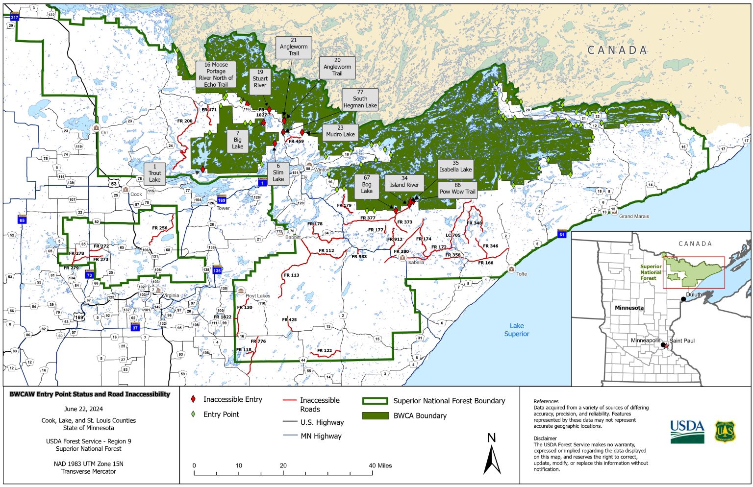 Isolated blowdown discovered in areas of BWCA and Superior National ...